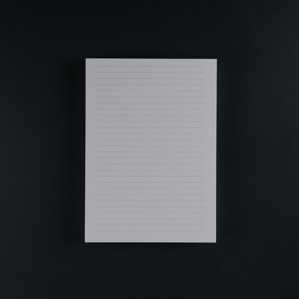 BLOC NOTE A4 QUADRILLE 6 PTS BRONZE SUR PAPIER GRIS PERLE