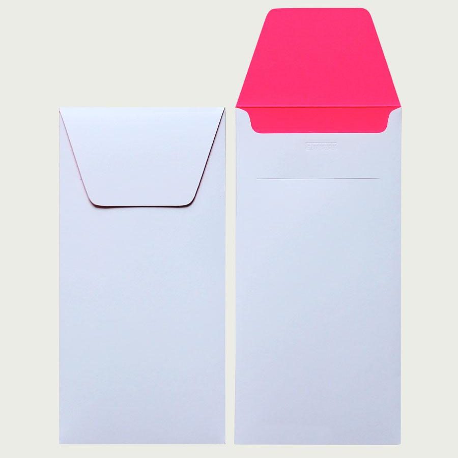 11×22 WHITE / FLUO PINK INTERIOR ENVELOPE