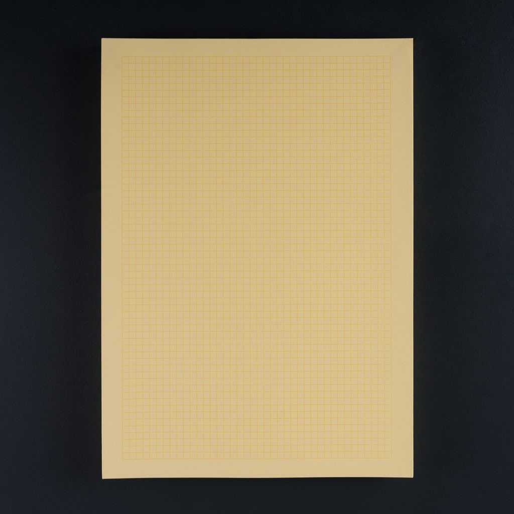 BLOC NOTE A4 QUADRILLE 6 PTS BRONZE SUR PAPIER GRIS PERLE