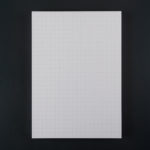 BLOC NOTE A4 QUADRILLE 6 PTS BRONZE SUR PAPIER GRIS PERLE