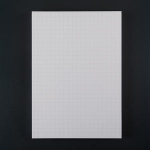 BLOC NOTE A4 QUADRILLE 6 PTS BRONZE SUR PAPIER GRIS PERLE