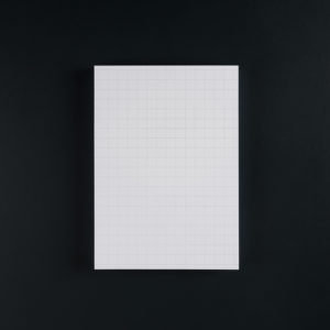 BLOC NOTE A4 QUADRILLE 6 PTS BRONZE SUR PAPIER GRIS PERLE