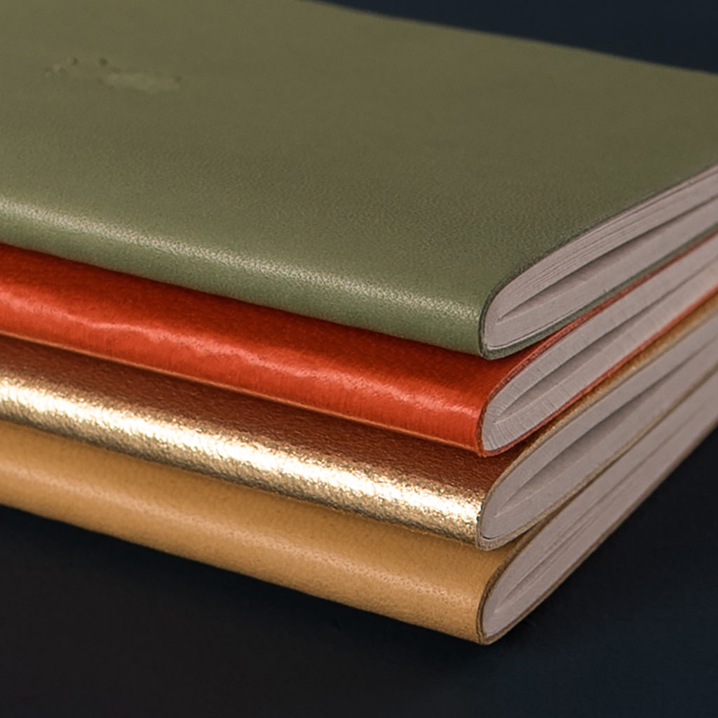 MINI LEATHER NOTEBOOK powder pink 7×9.5cm