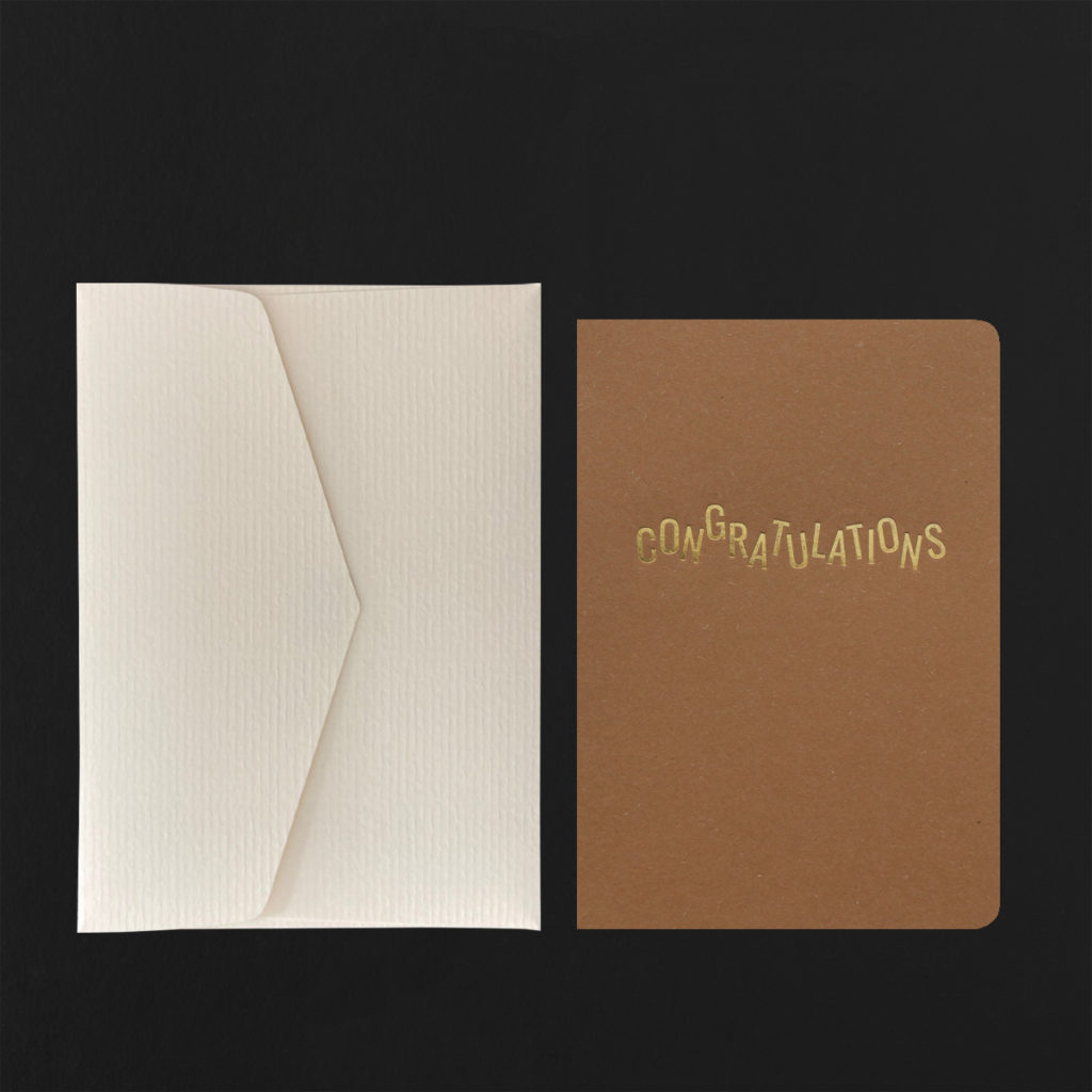Carte postale CONGRATULATIONS + enveloppe crème